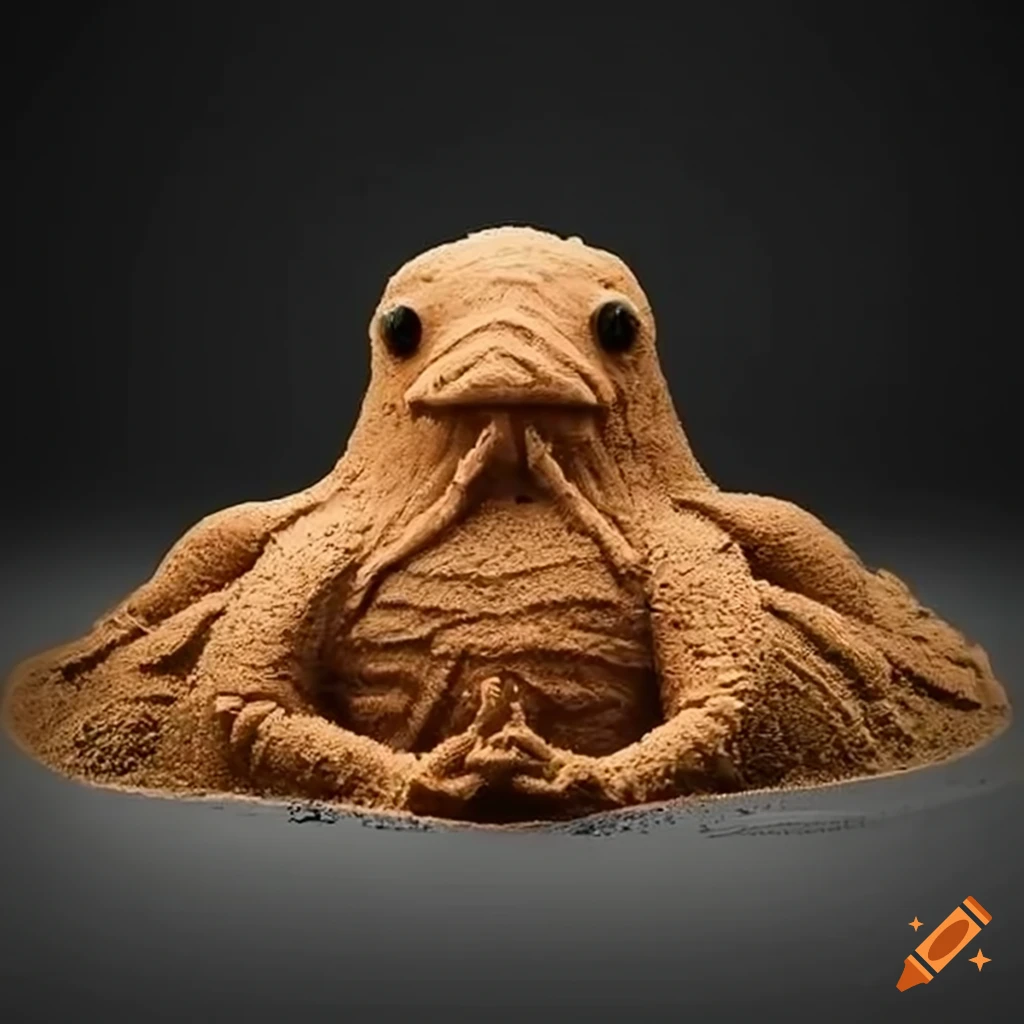 Sculpture of a sand creature on Craiyon