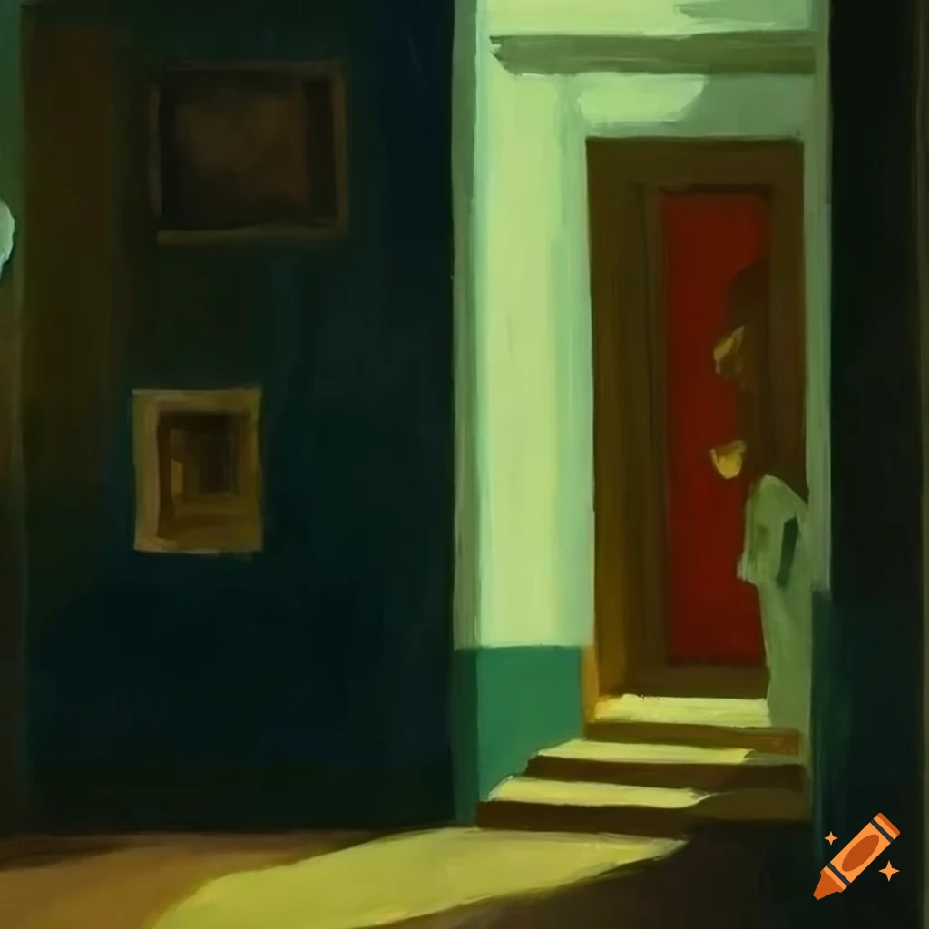 Empty living room interior in the style of edward hopper on Craiyon