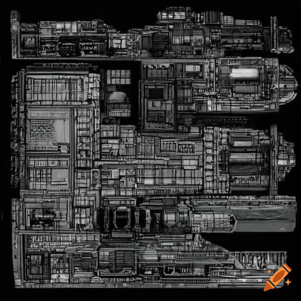 Blueprint of self-sufficient power-generating machine on Craiyon