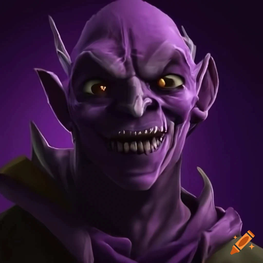 Purple goblin character illustration on Craiyon