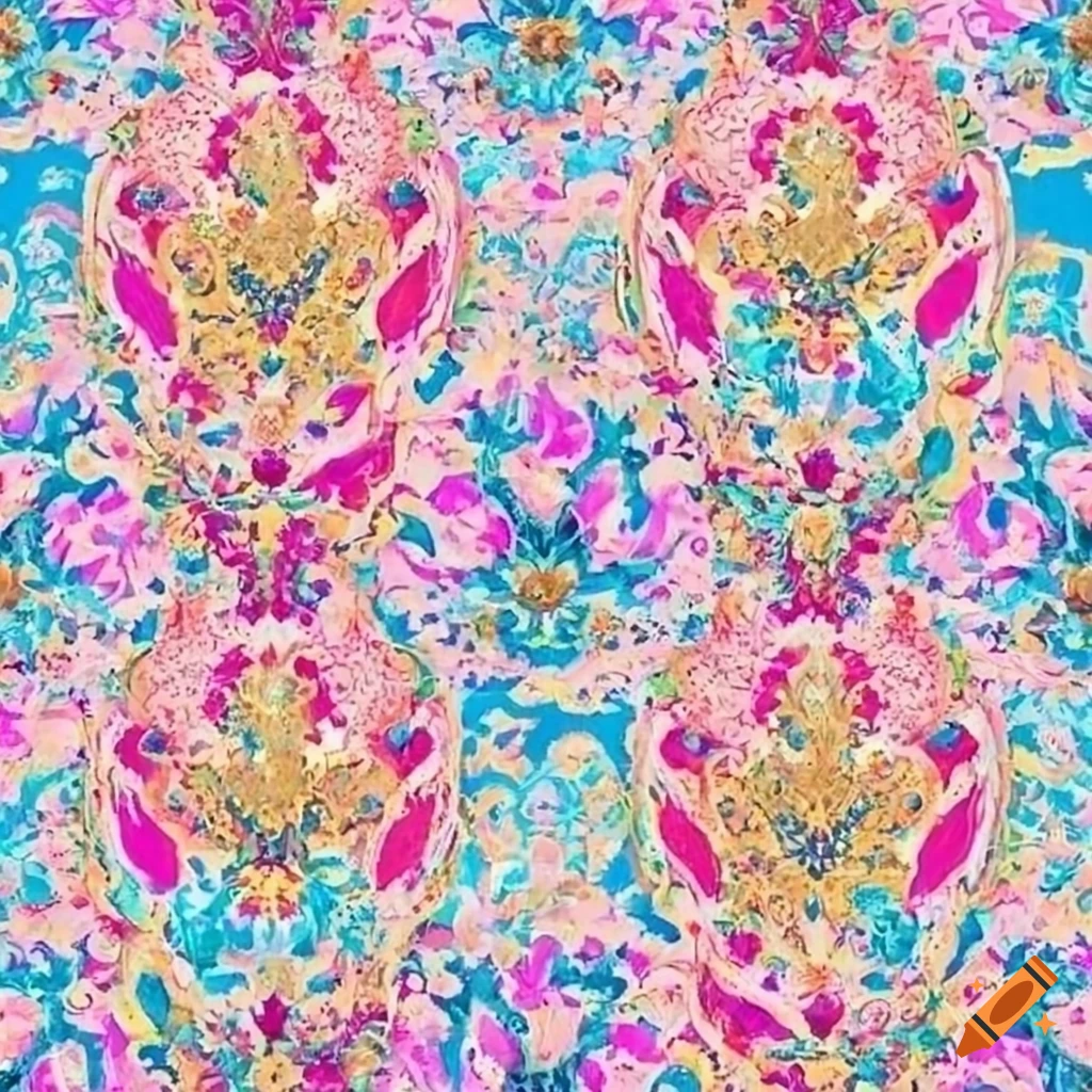Colorful pastel rococo floral pattern in an intricate design on Craiyon