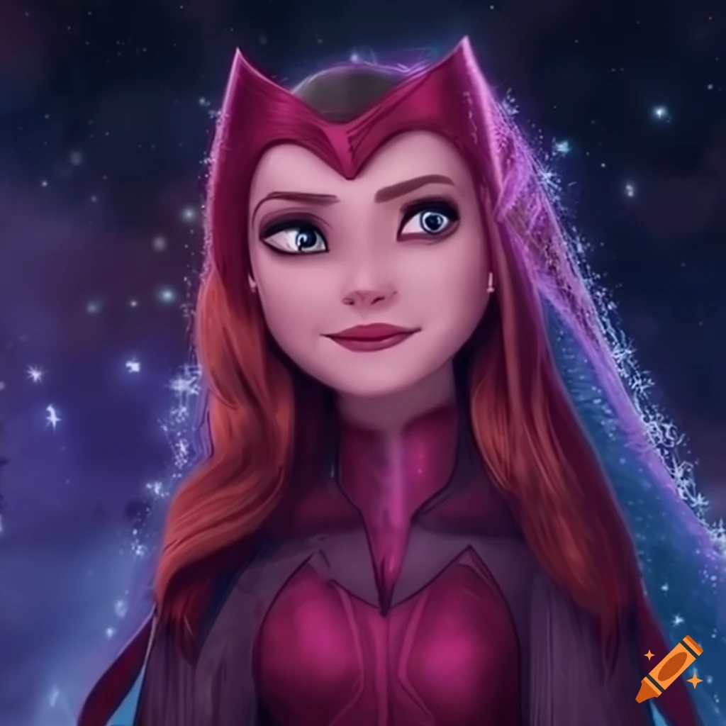 Fusion of the Scarlet Witch and Elsa from Frozen on Craiyon