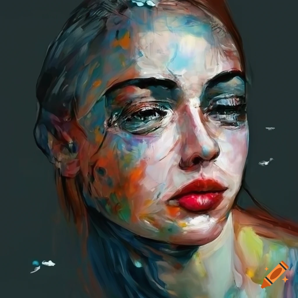 Abstract portrait of a woman on Craiyon