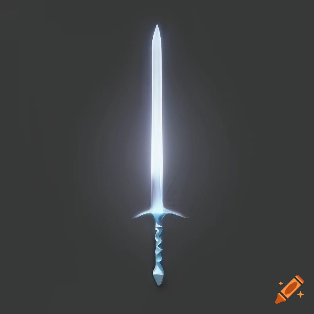 White sword of light on black background on Craiyon