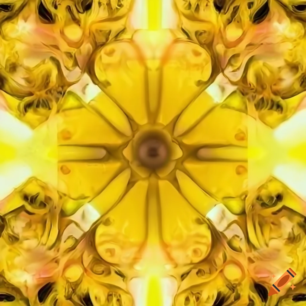 Abstract symmetry in yellow on Craiyon