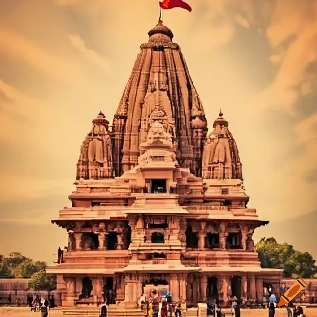 Travel poster for indian ayodhya ram mandir on Craiyon