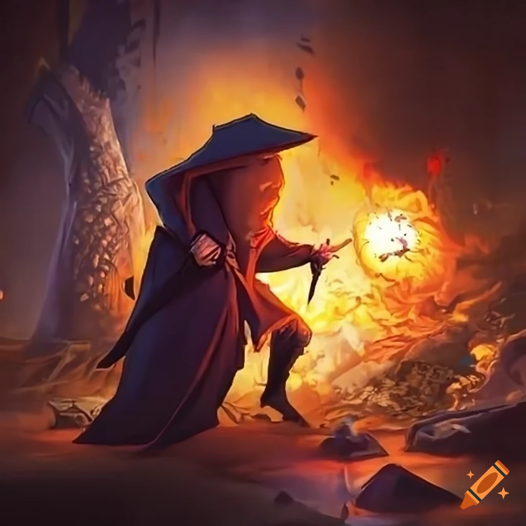 Wizard casting steam in a magical scene on Craiyon