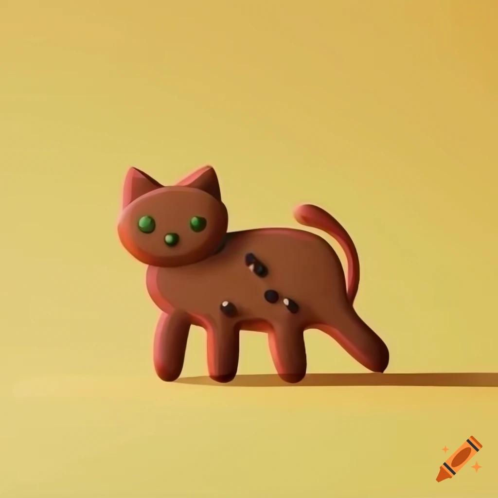 Cute gingerbread cookie in the shape of a cat on Craiyon