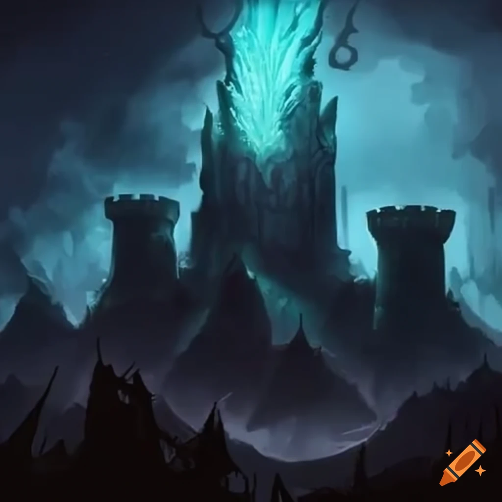 Dnd party facing the villain's castle with a large spectral wraith on ...