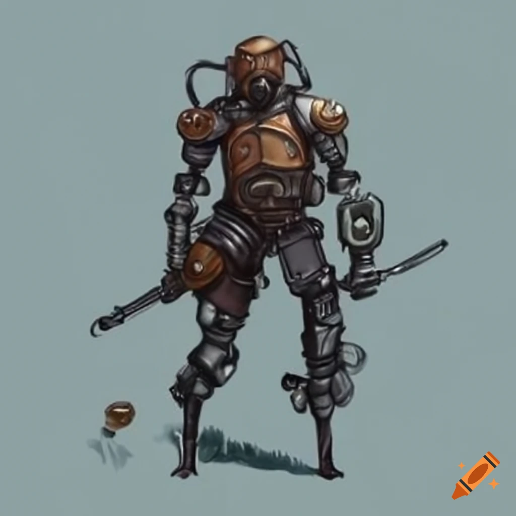 Dieselpunk weapon prosthetics for arms on Craiyon