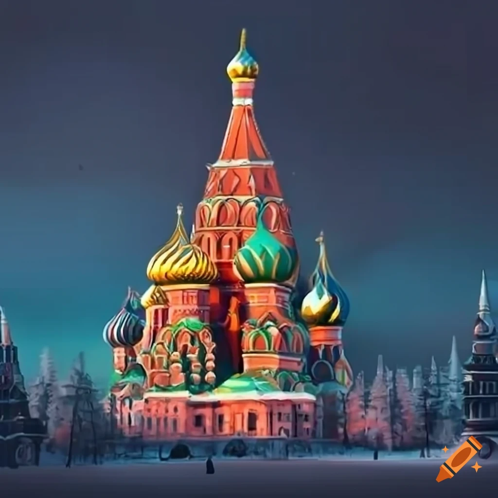 Animated russian background on Craiyon