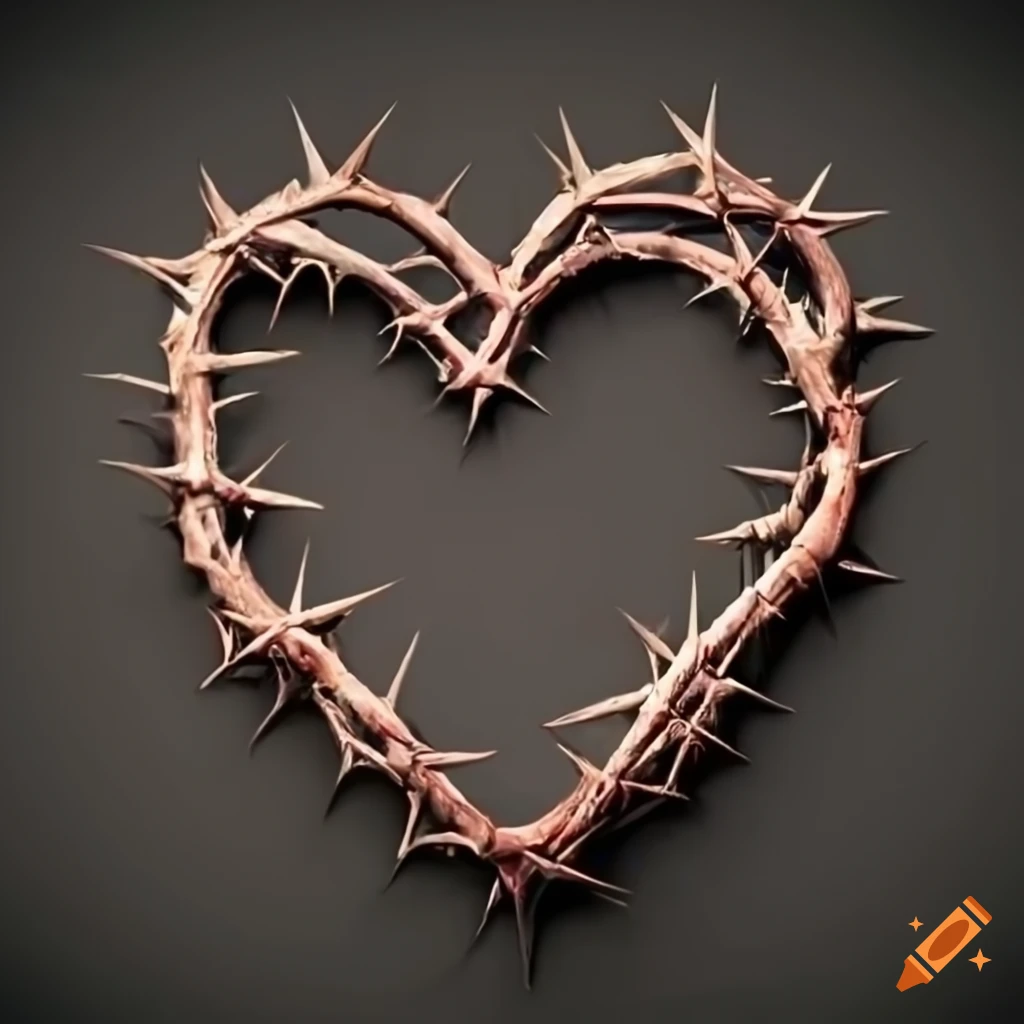 Heart-shaped thorns on Craiyon