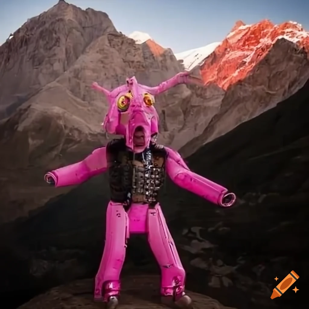 Chuck norris riding a steampunk pink robot-elephant in the himalayas on ...