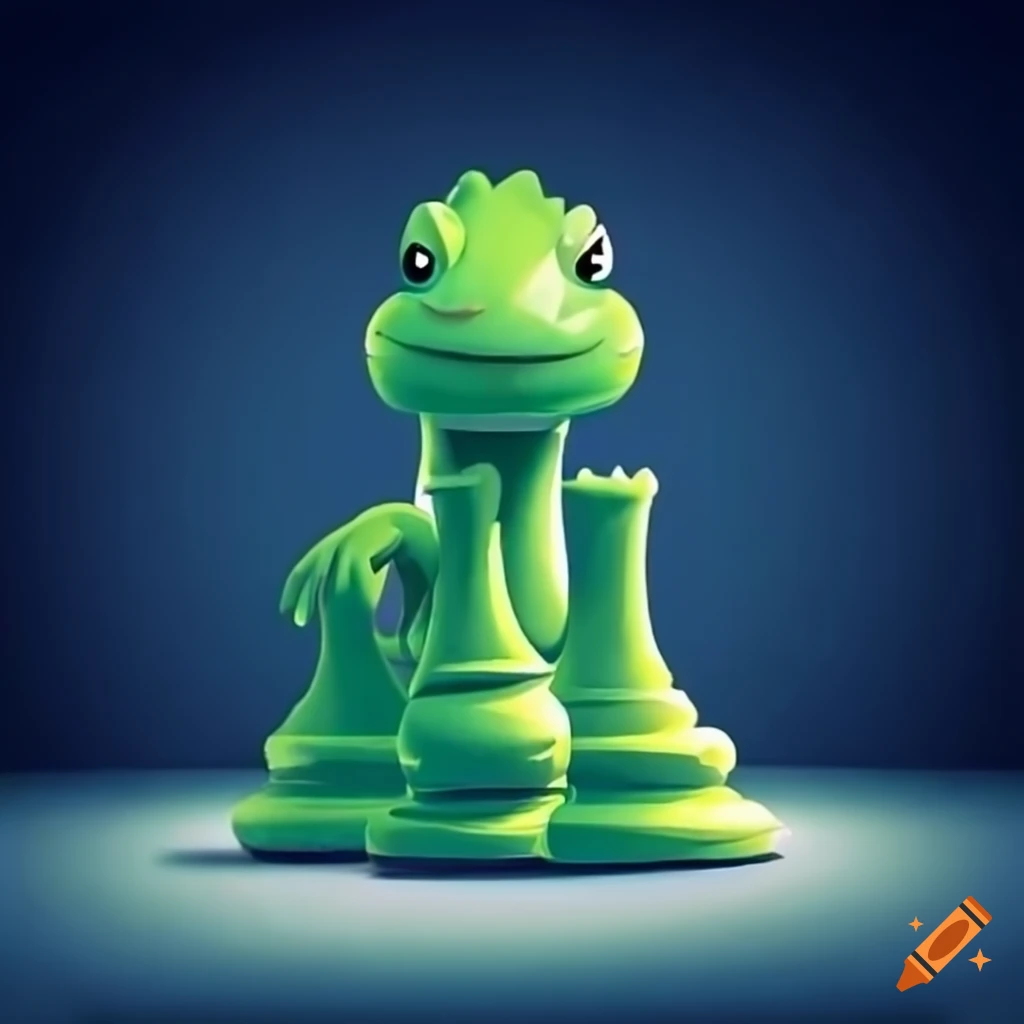 Cute lizard playing chess on Craiyon