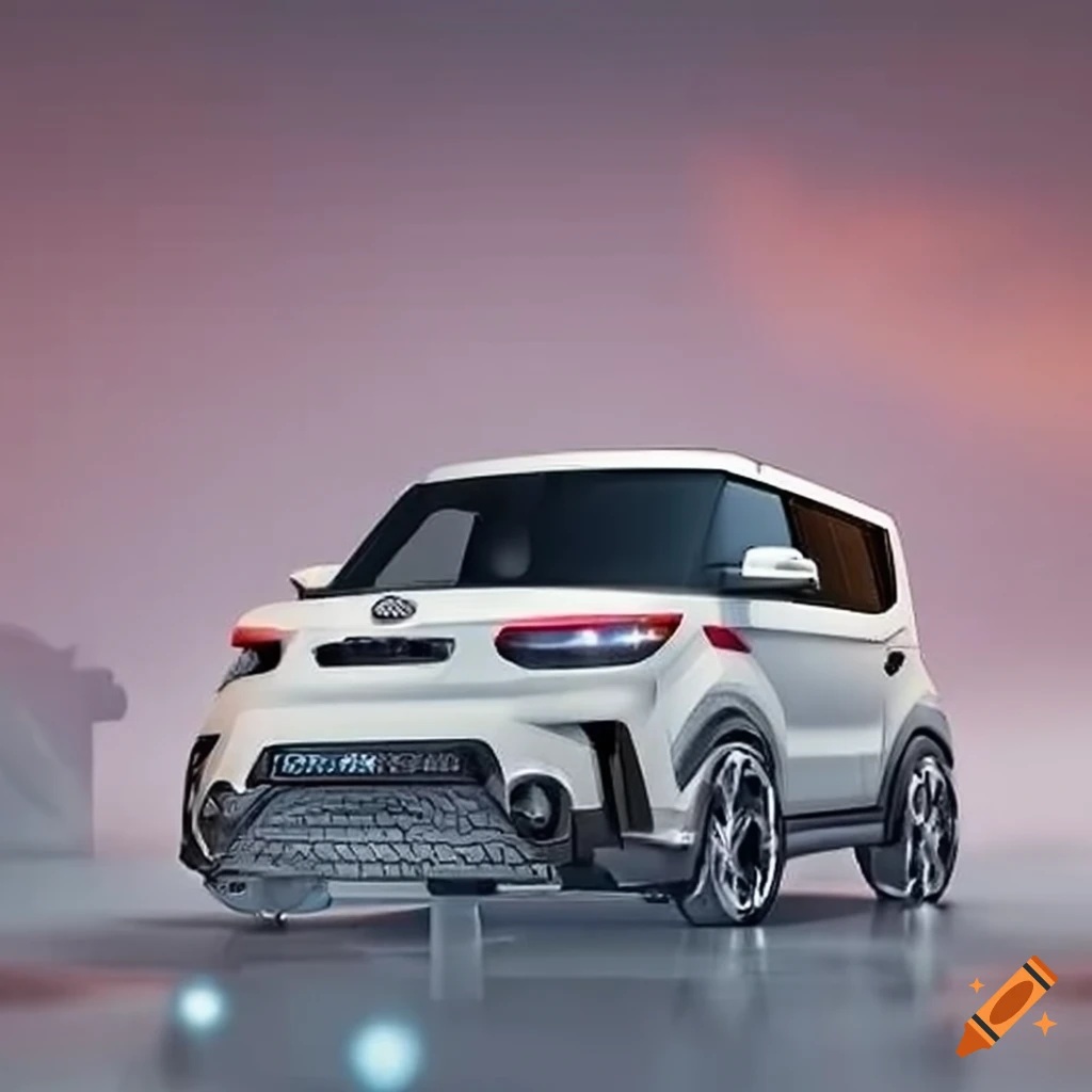 Superhero riding a white kia soul car on Craiyon