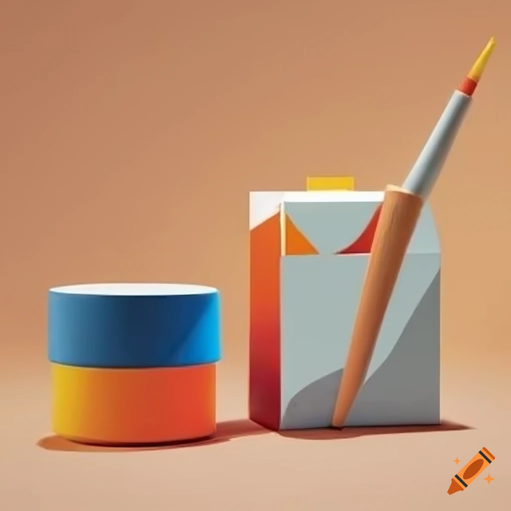 Paint box packaging inspired by bauhaus on Craiyon