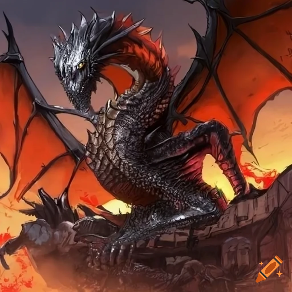 Brave knight defeating a dragon in battle on Craiyon