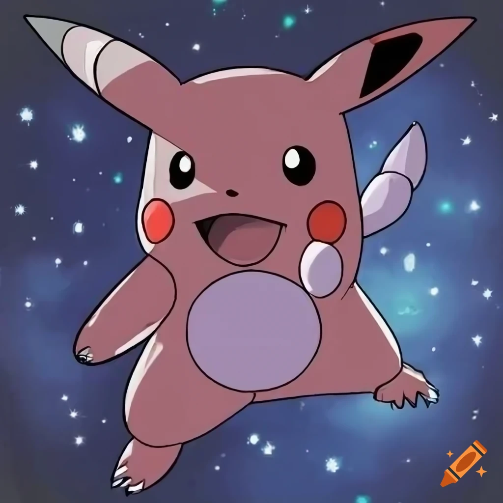 Pokemon in space blank coloring page on Craiyon