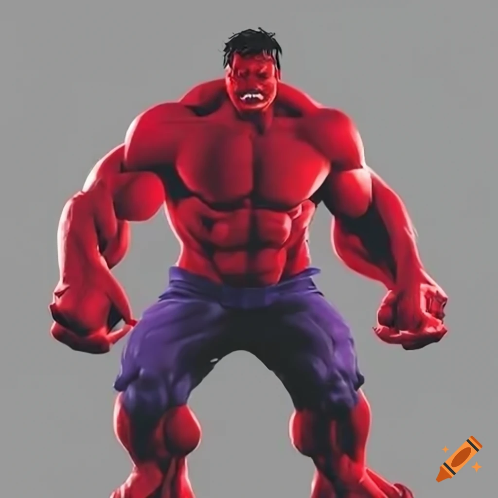 Red hulk frontal silhouette on Craiyon