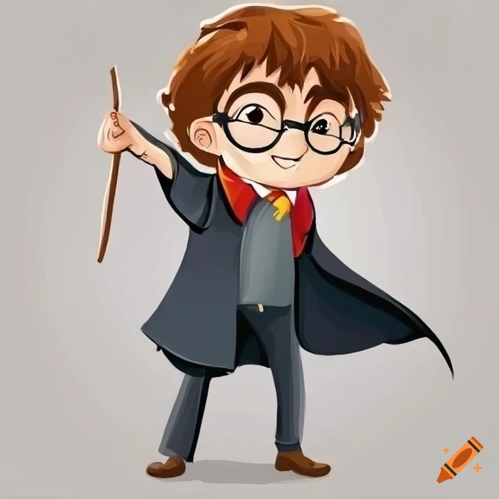 Cartoon illustration of harry potter on Craiyon