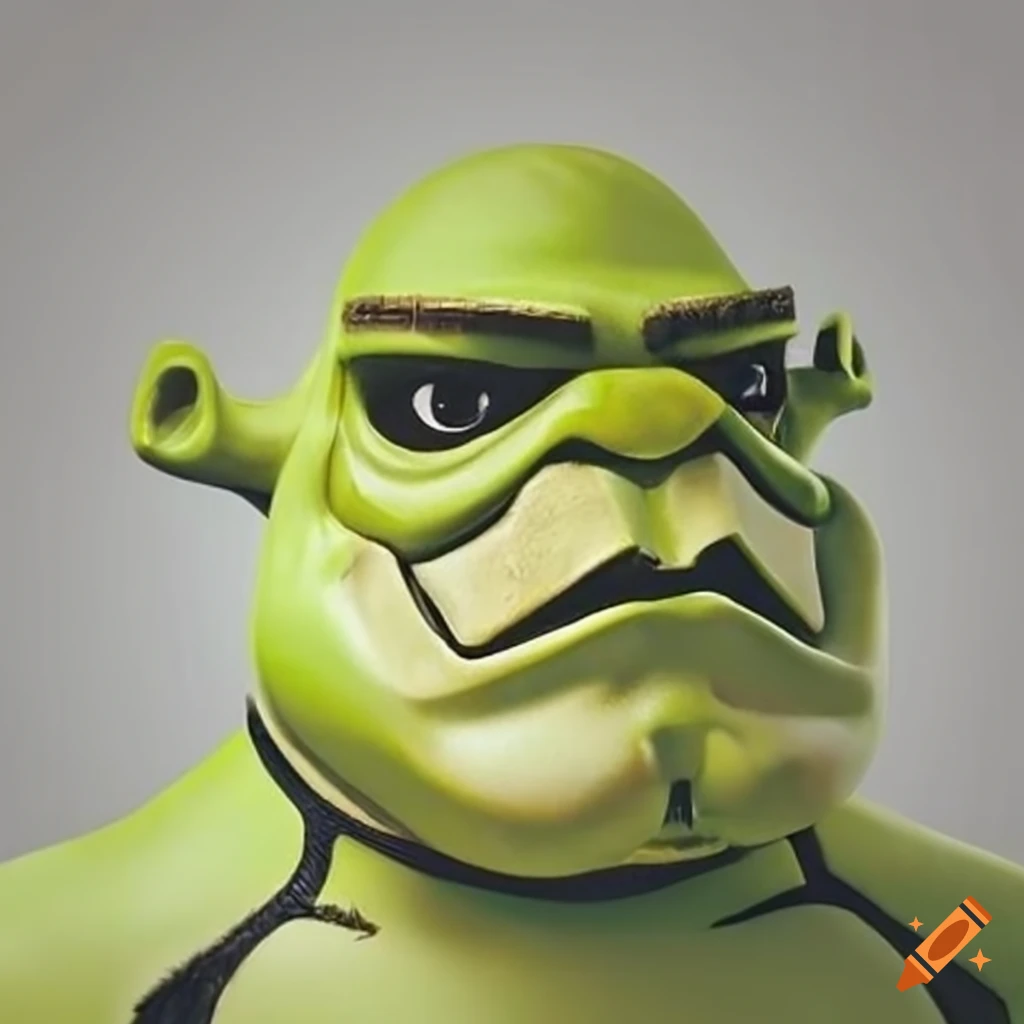 Shrek stormtrooper helmet on Craiyon