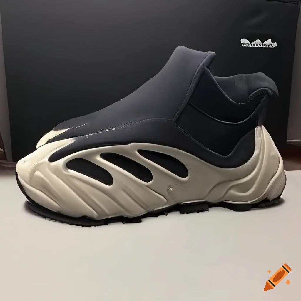 Side view of futuristic Yeezy 700v3 Adidas ski boot slip on on Craiyon