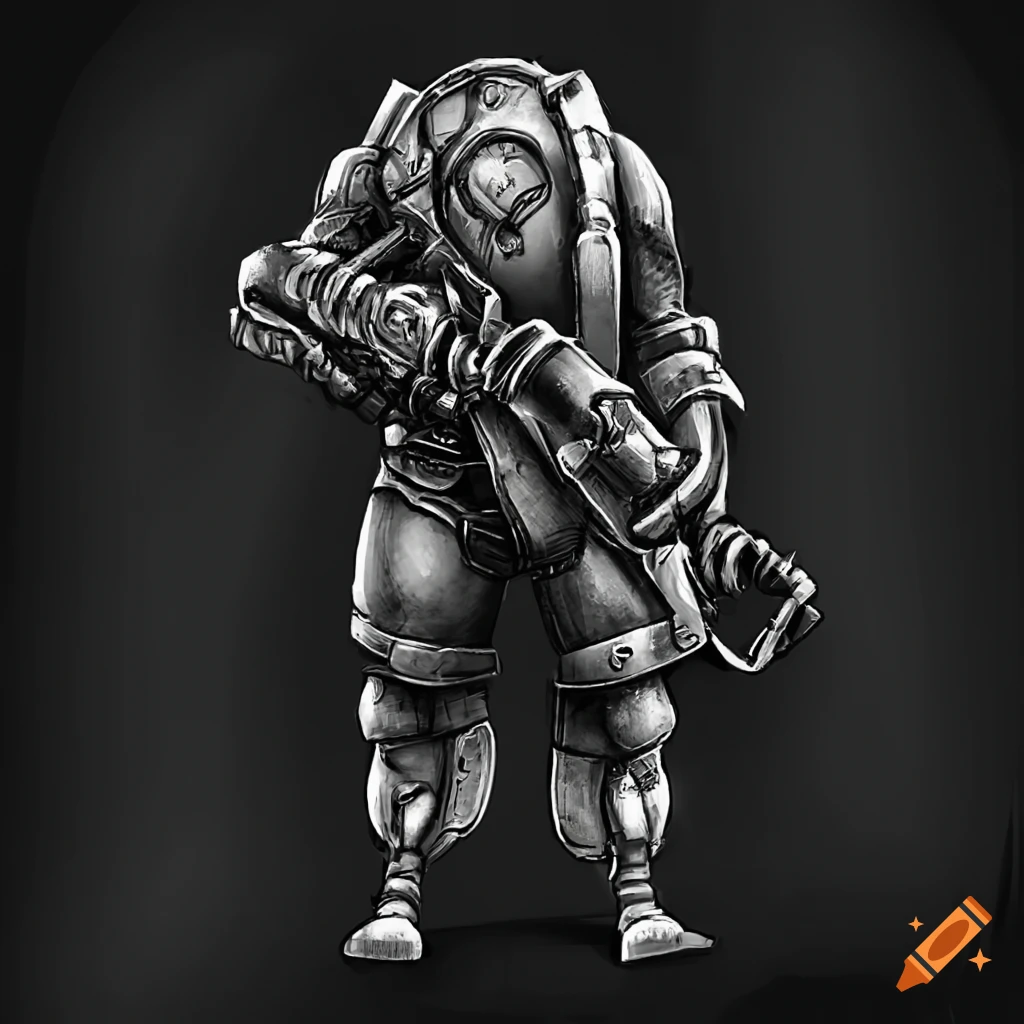 Dieselpunk weapon prosthetics for arms on Craiyon