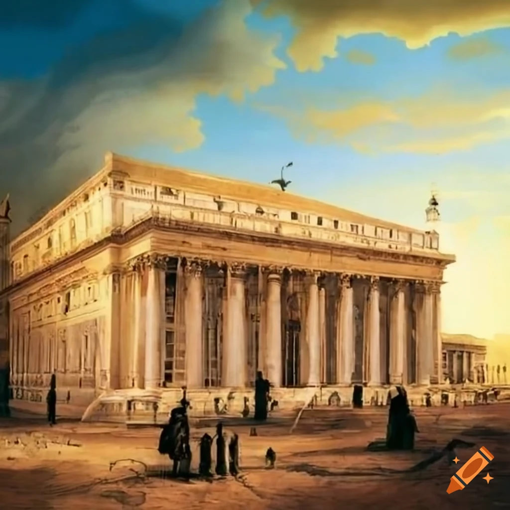 Exterior view of the Library of Alexandria on Craiyon