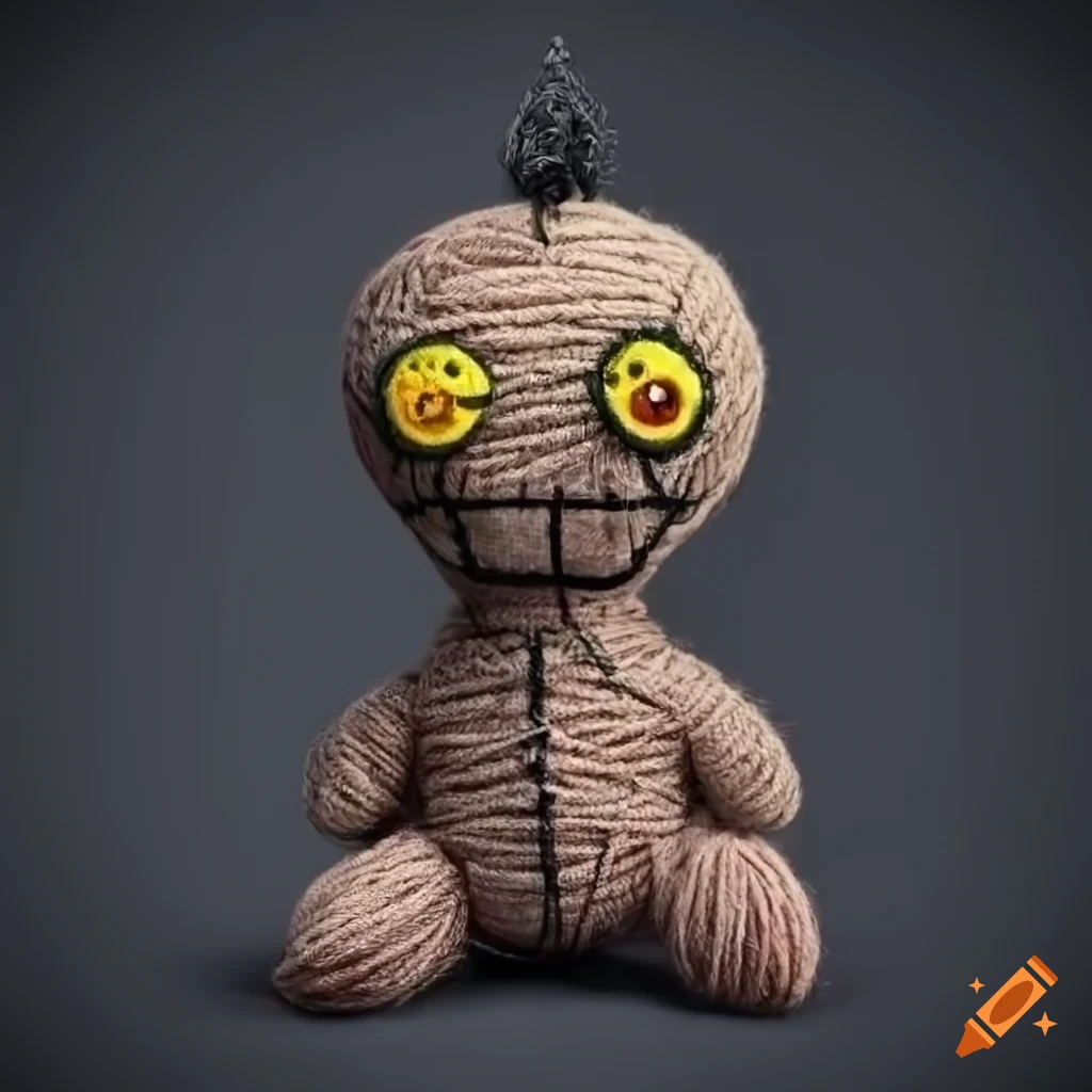 Voodoo doll inspired avatar with yarn exterior on Craiyon