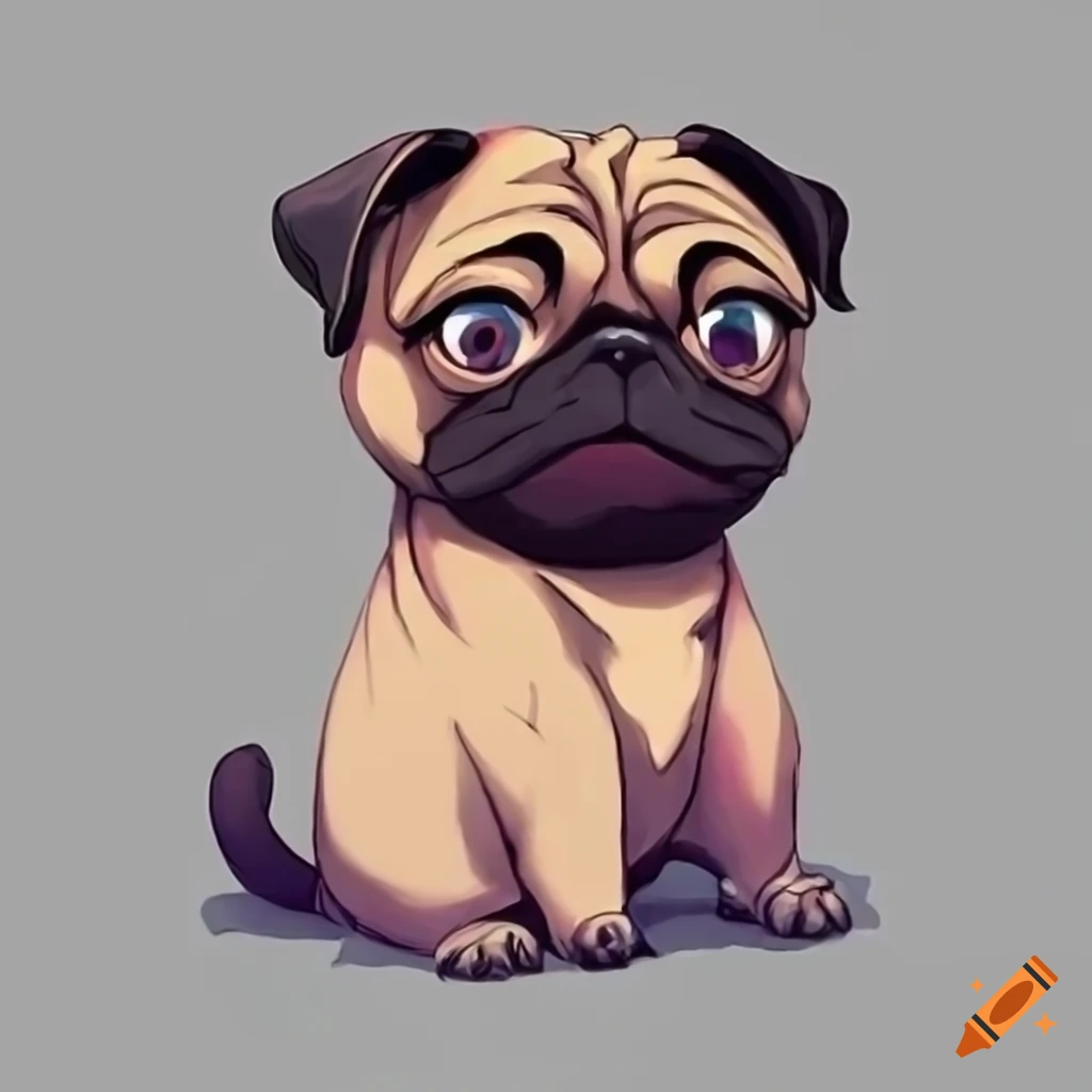 Anime pug dog on Craiyon