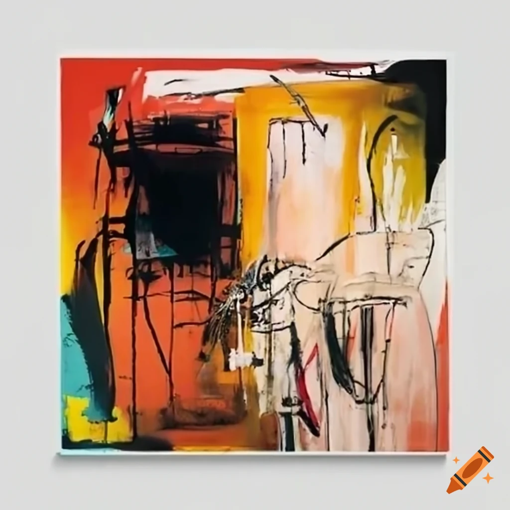 Artists albert oehlen and basquiat painting a table together on Craiyon