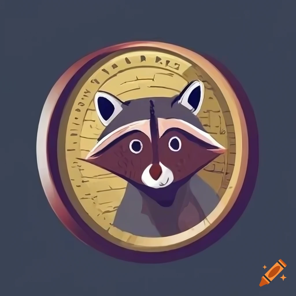 Raccoon motif coin on Craiyon