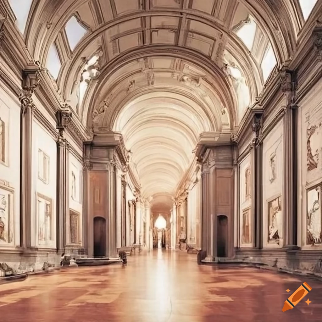 Beautiful architectural design of an italian romantic style museum on ...