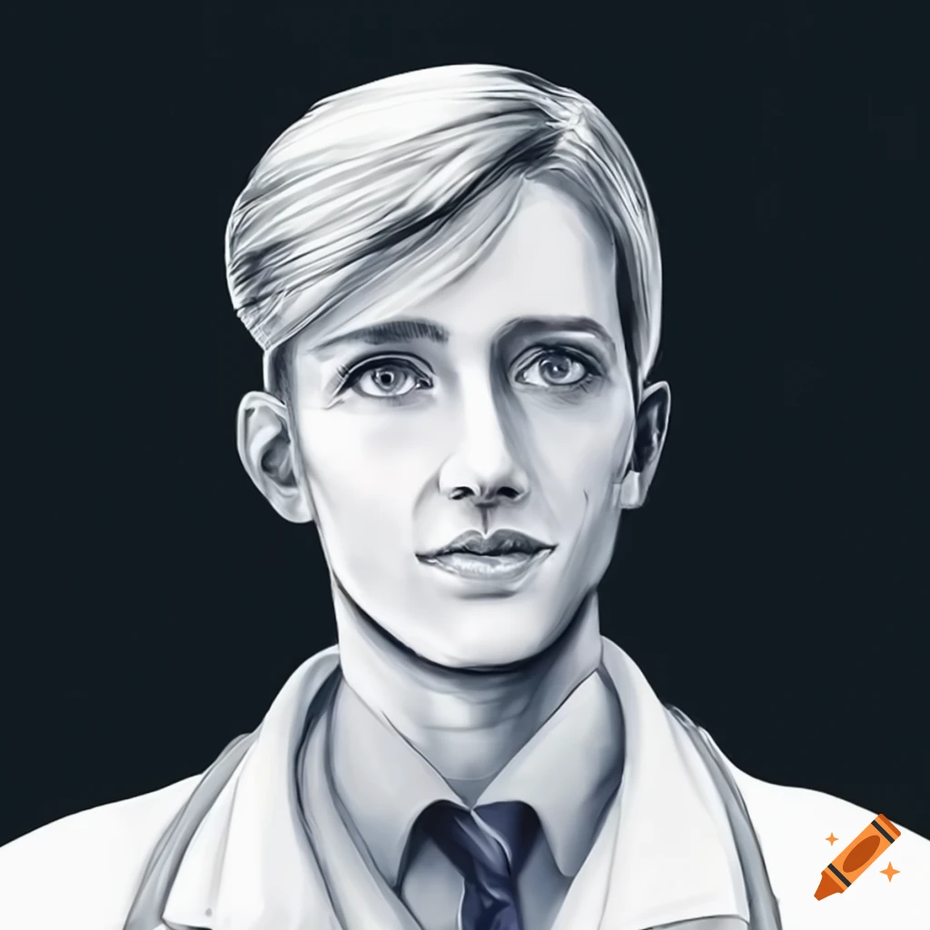 Young noble medical doctor in white suit on Craiyon