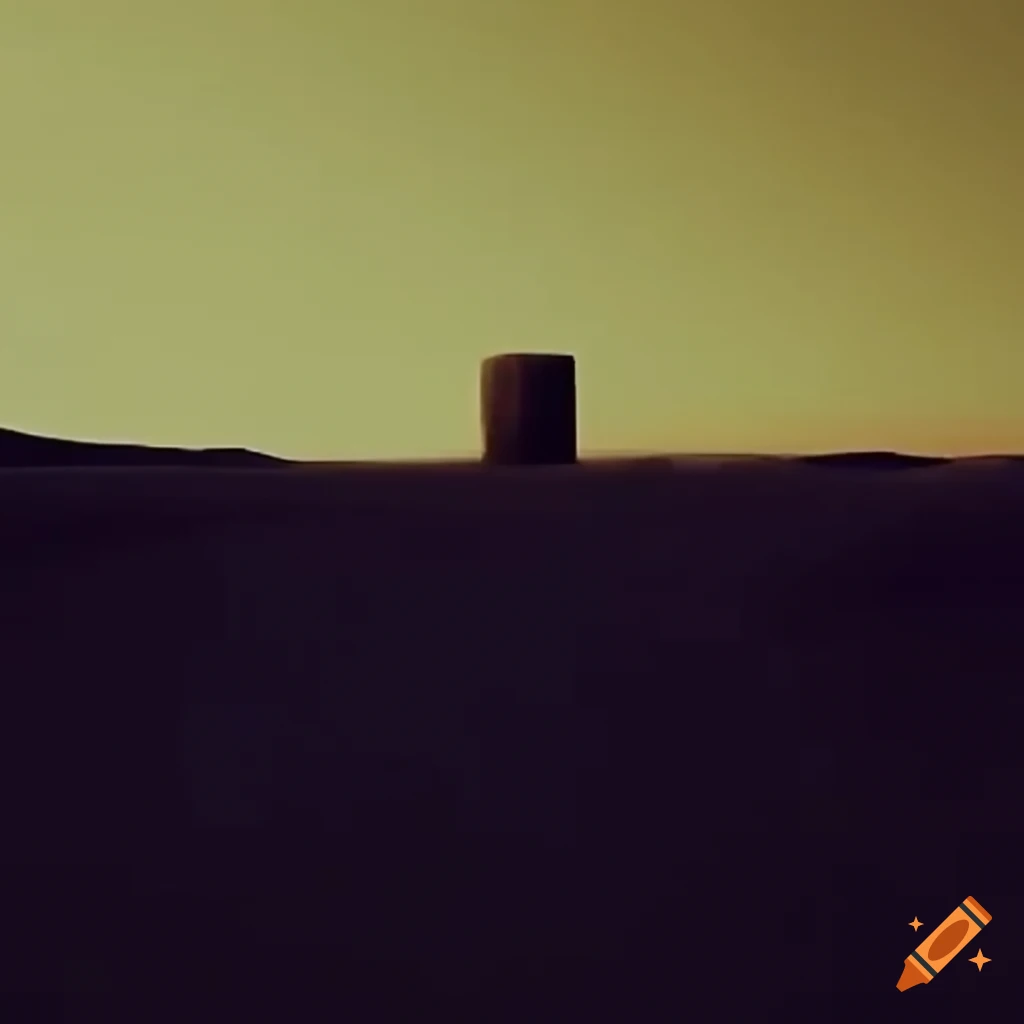 Liminal desert landscape with a sad atmosphere in super8 movie footage ...