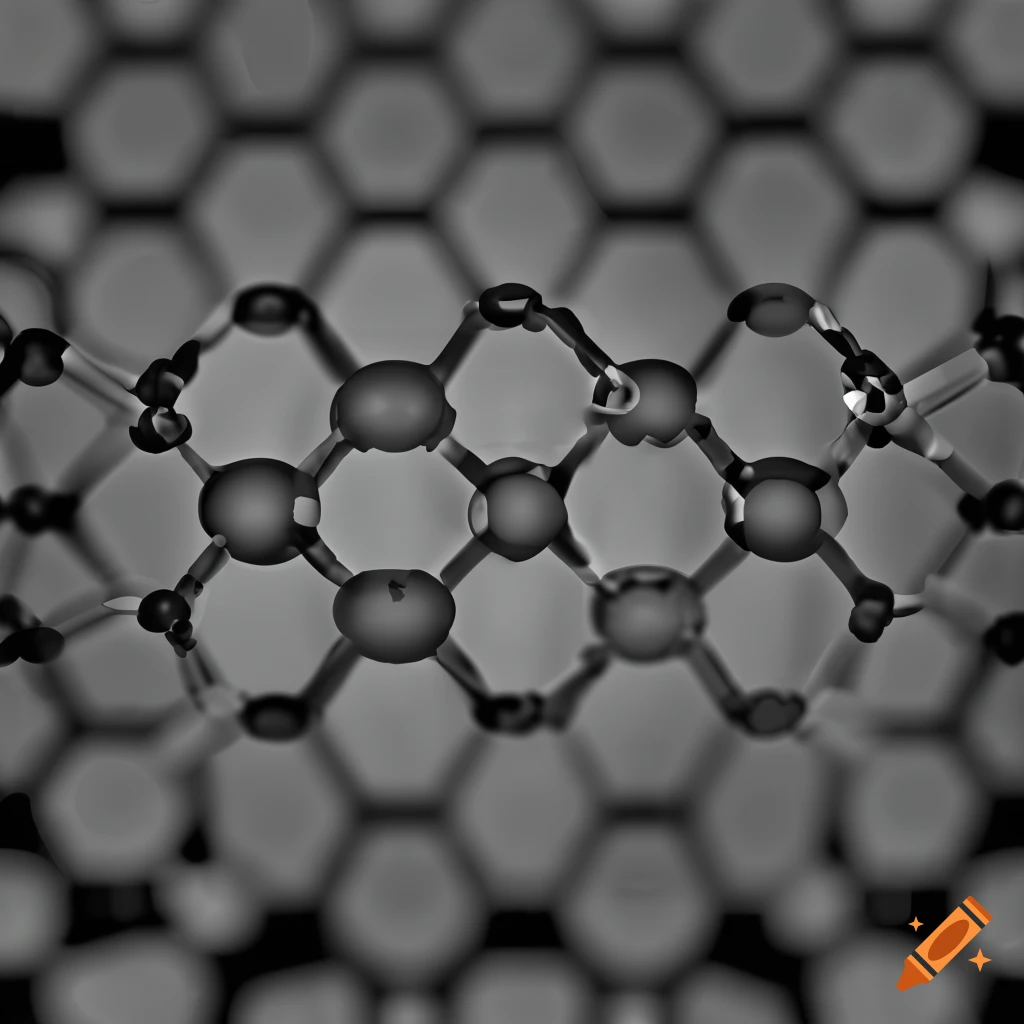 Ptfe molecular structure with honeycomb pattern and atoms arrangement ...