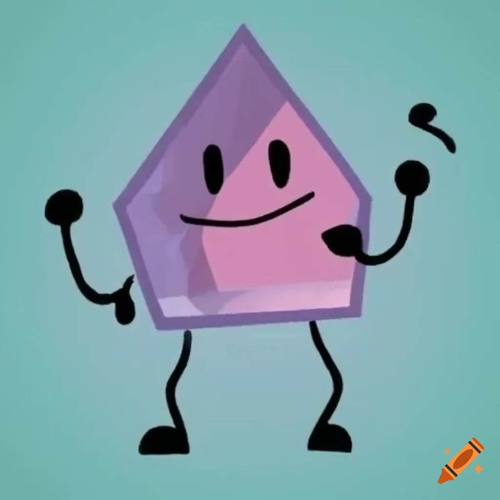Happy crystal shard bfdi character with 2 arms, 2 legs, and oval eyes ...