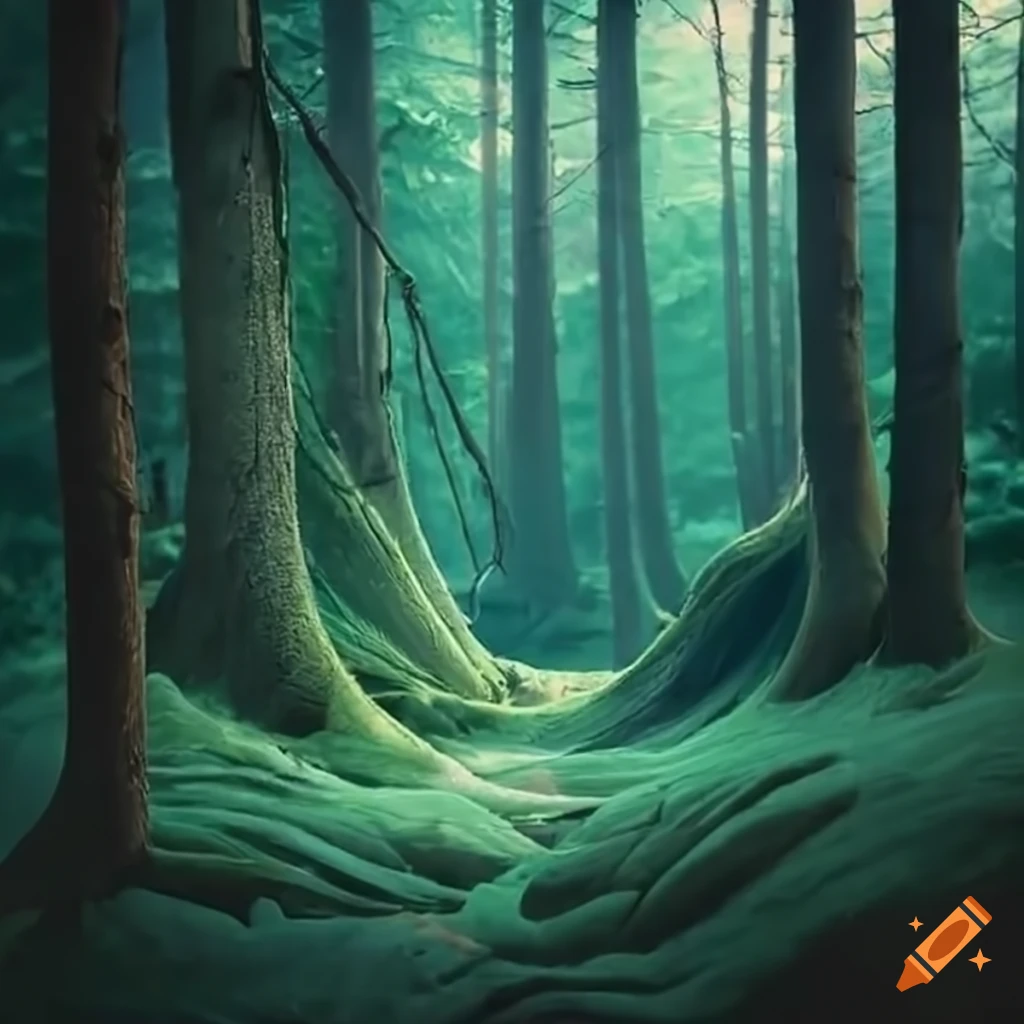 Old sage waving goodbye in the forest on Craiyon