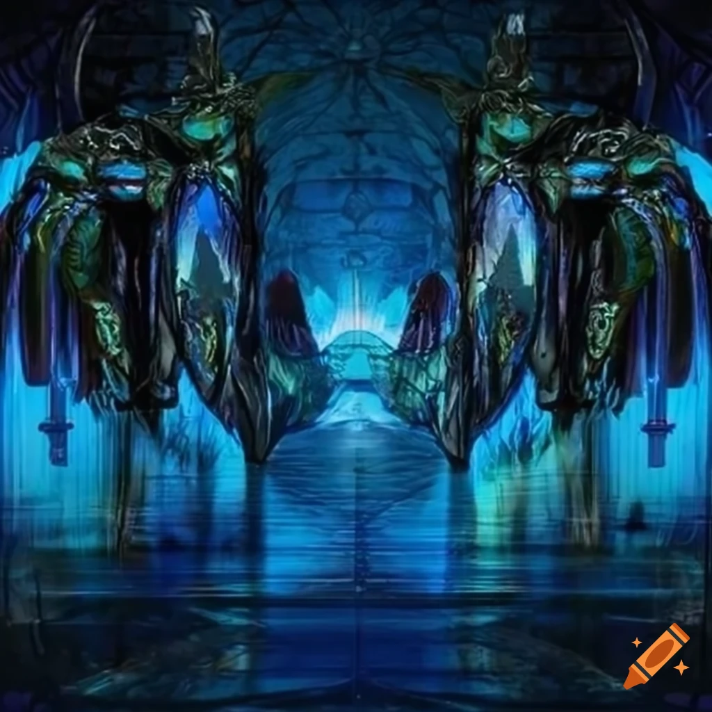 Futuristic stained glass windows with robotic angels in flight on Craiyon
