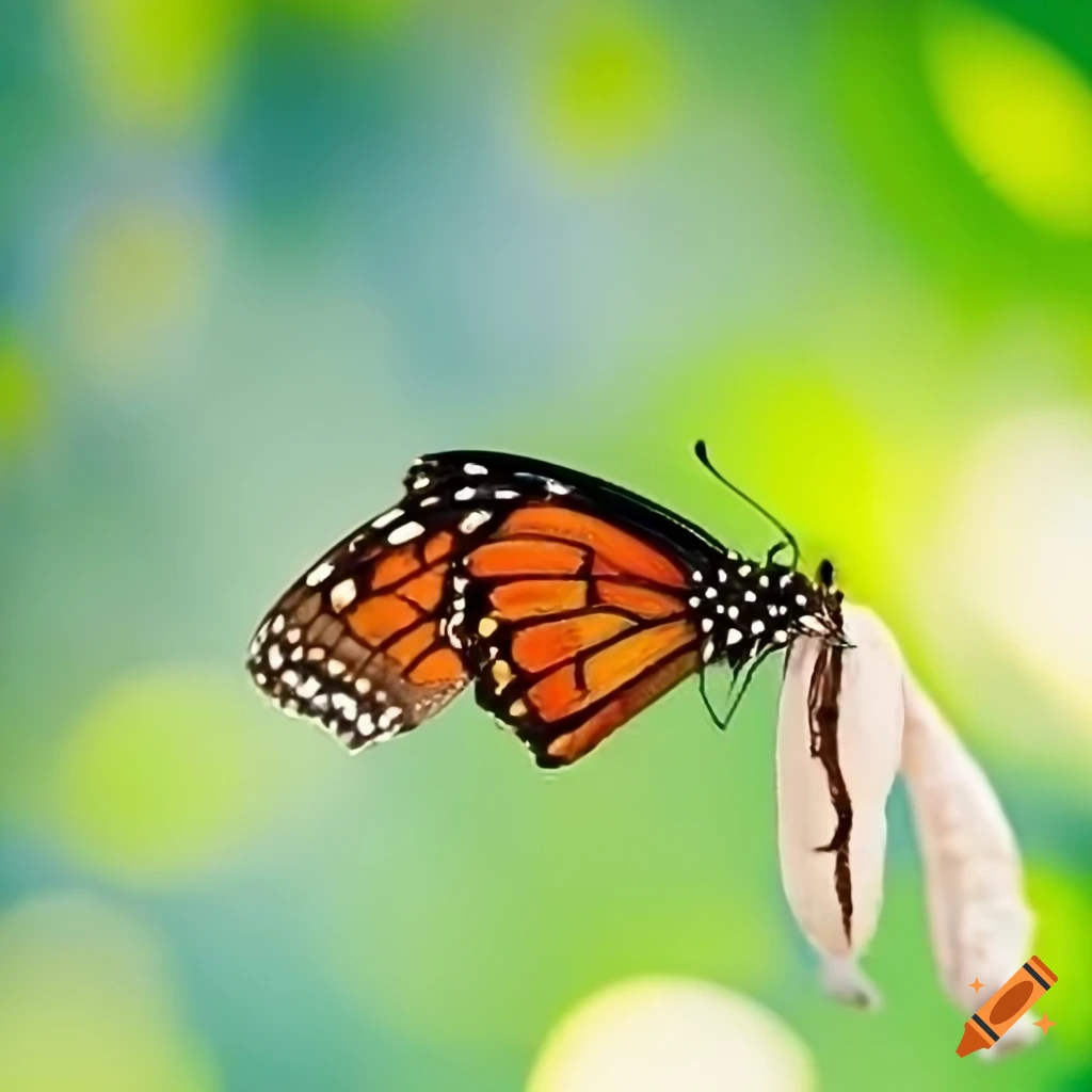 Cocoon transforming into a butterfly on Craiyon