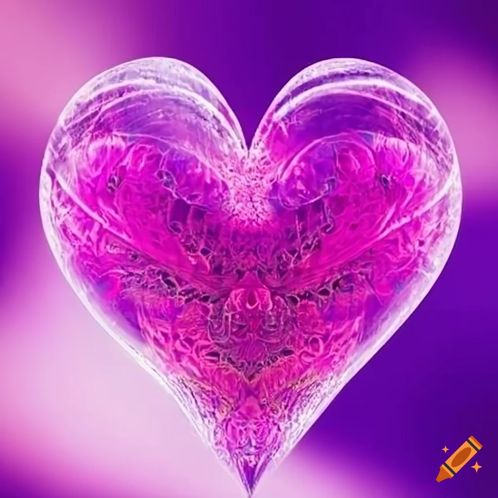 Delicate heart symbol in pink and purple colors on Craiyon