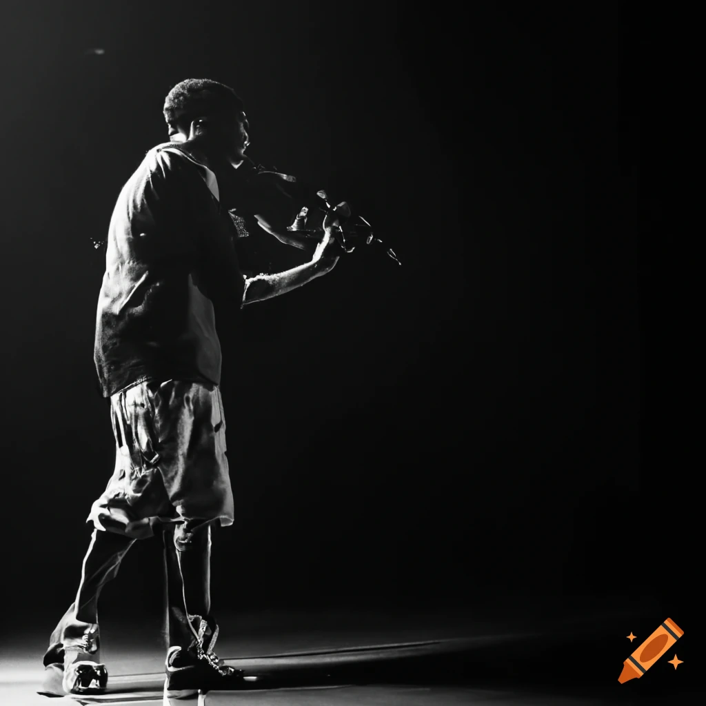 Rapper performing on stage on Craiyon