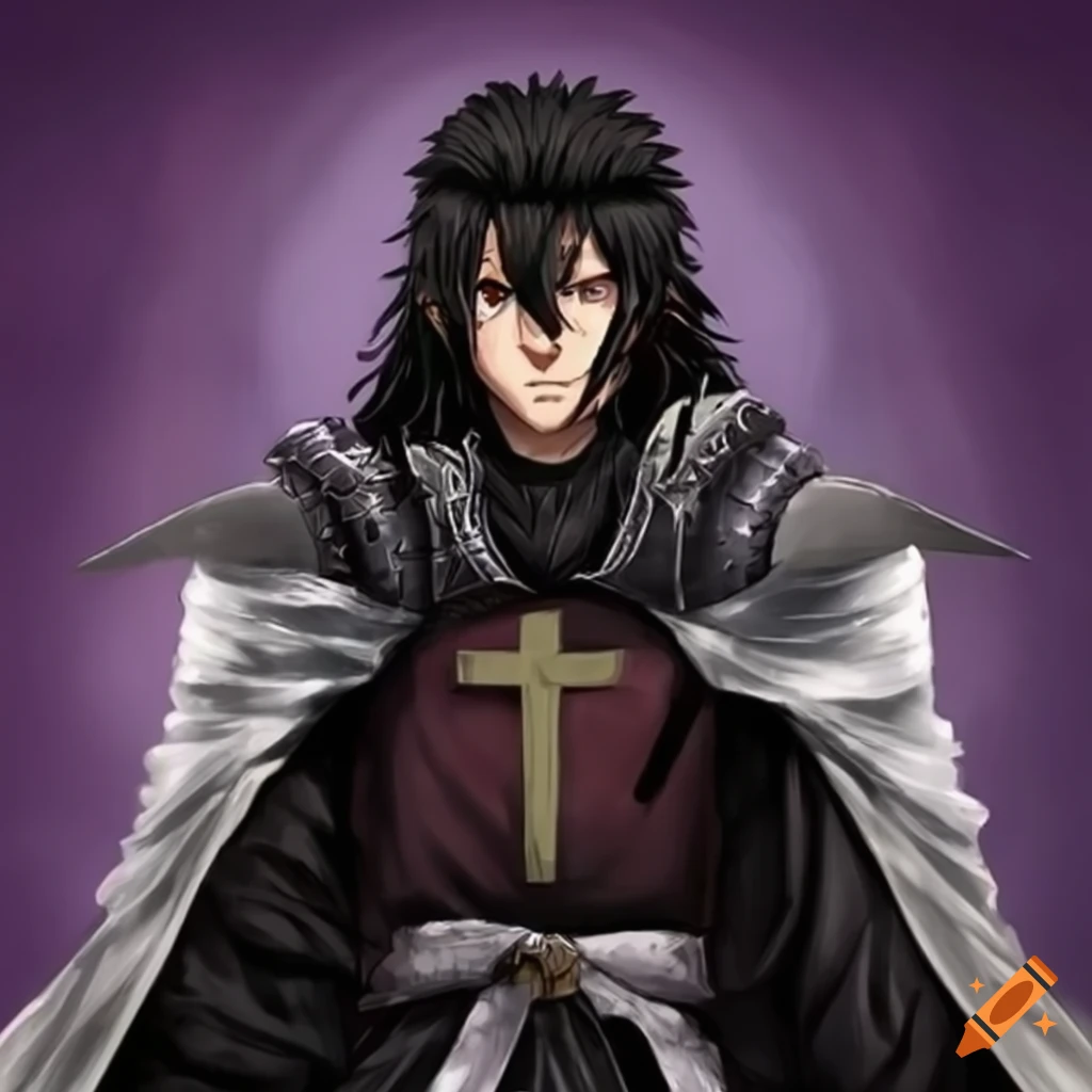 Byakuya Kuchiki fusion Guts as templar knight with sword on Craiyon
