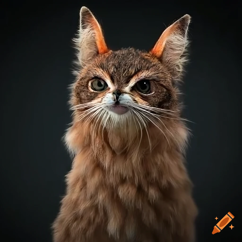 Fluffy creature with bird feet, cat ears, and a bird beak on Craiyon