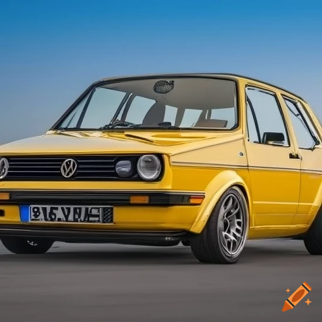 Volkswagen golf mk1 during golden hour on Craiyon