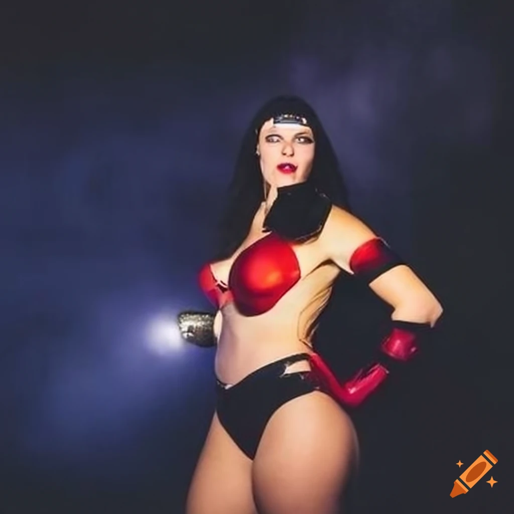 Woman in sci-fi outfit in an unusual atmosphere on Craiyon