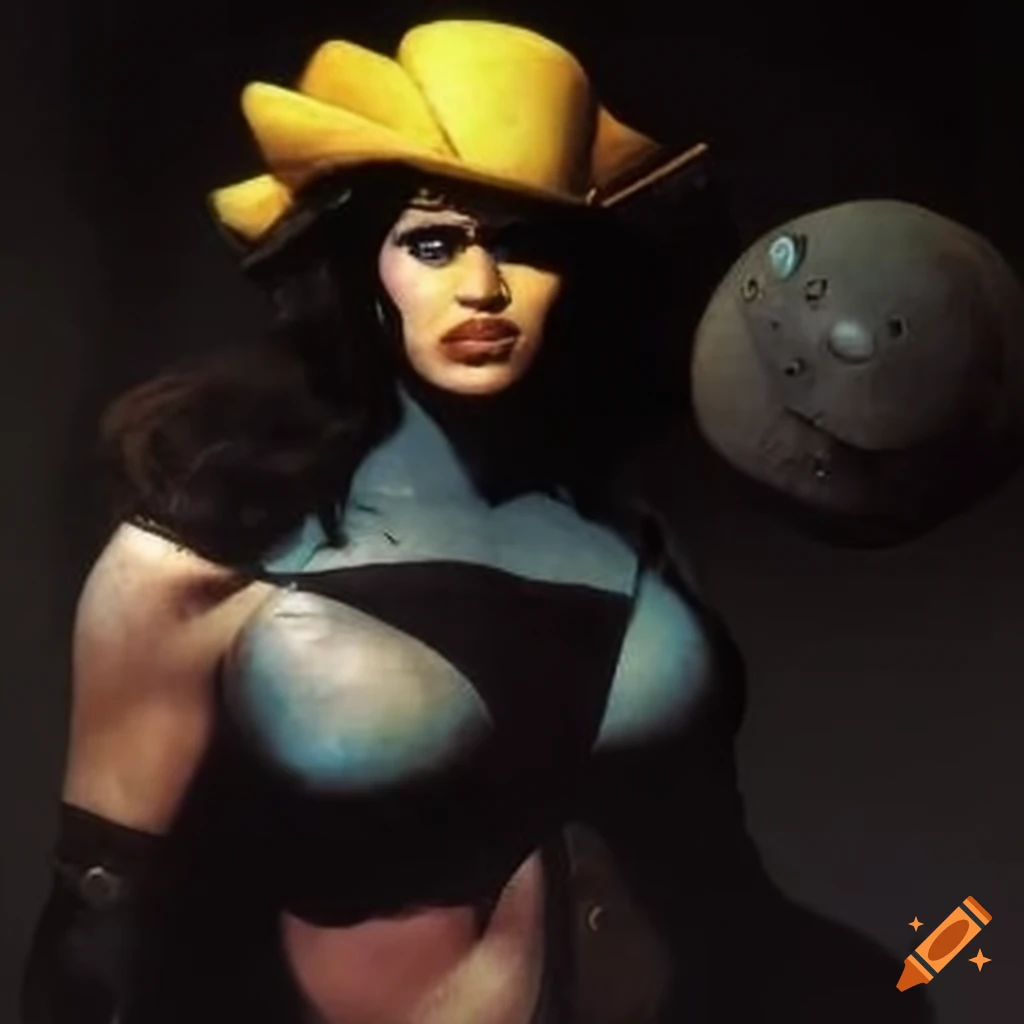 Woman in sci-fi outfit in a unique atmosphere on Craiyon