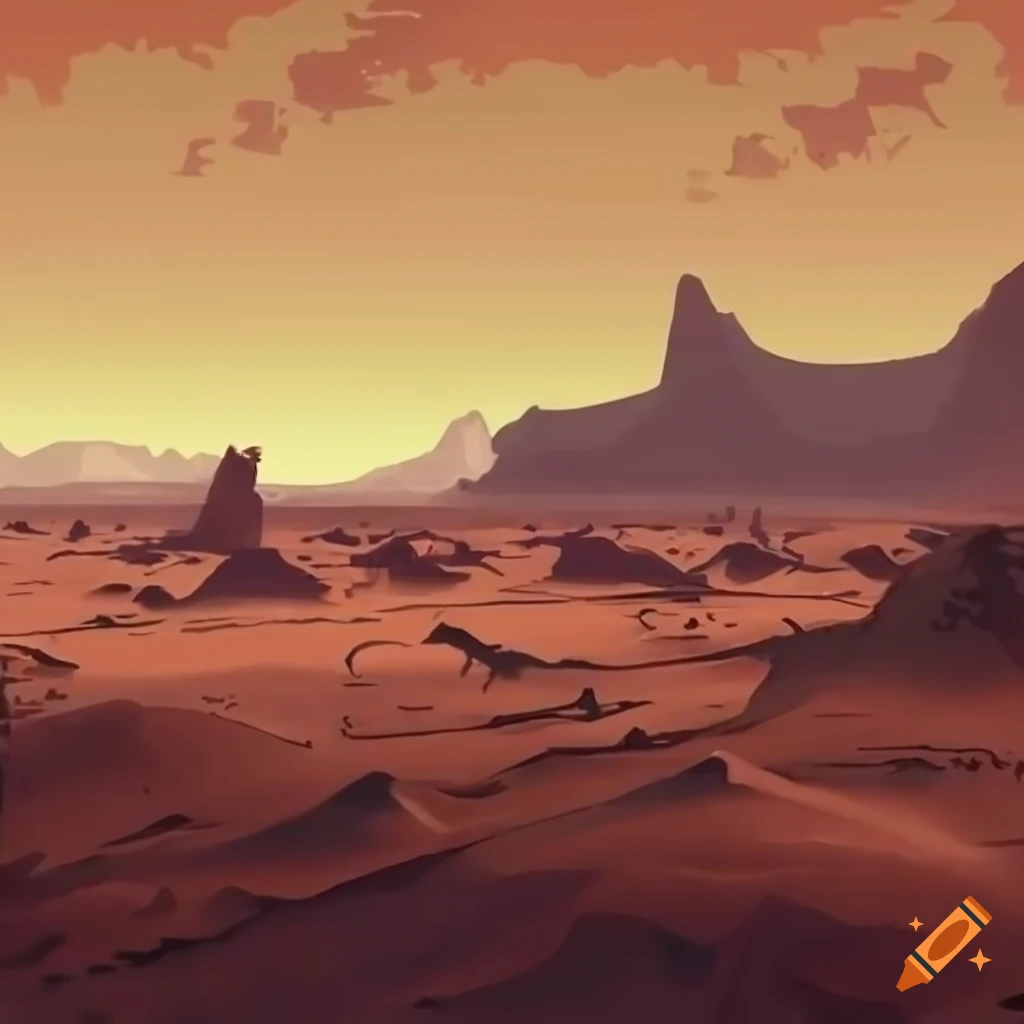 Desert landscape in bethesda fallout artwork style on Craiyon