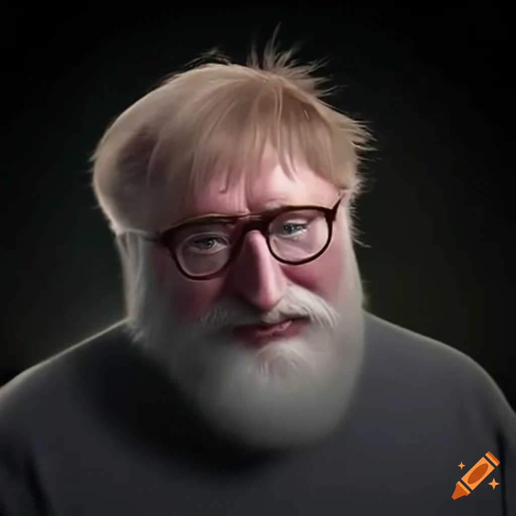 Gabe newell portrayed as a king on Craiyon