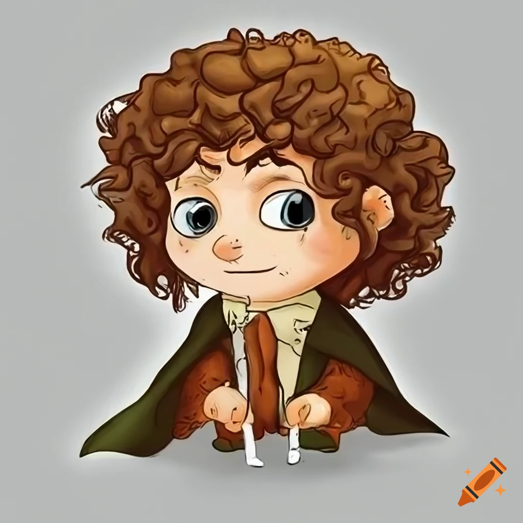 Cartoon character resembling frodo baggins on Craiyon